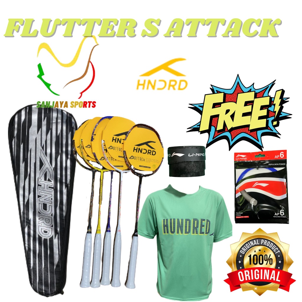 ORIGINAL Hundred Flutter S Attack BADMINTON Racket | Shopee Malaysia