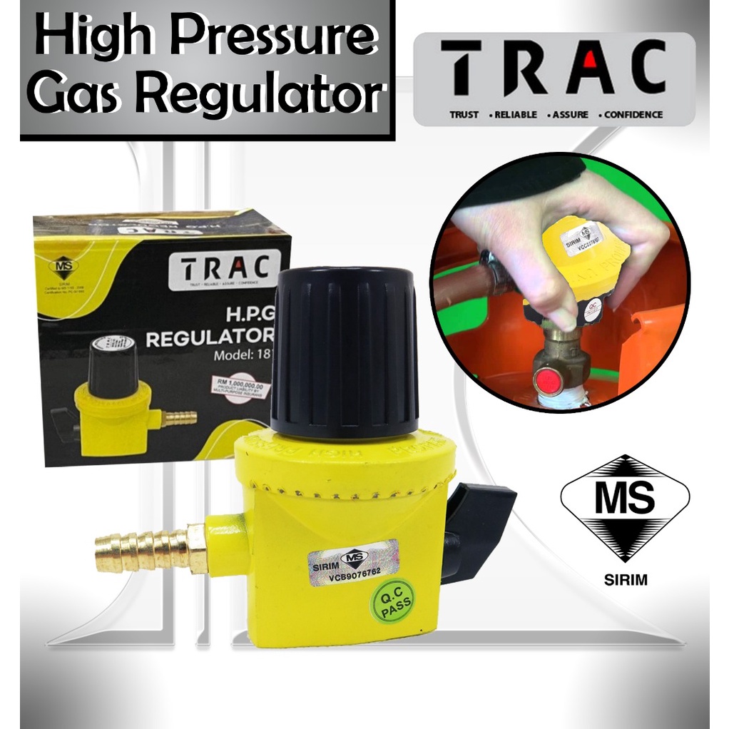TRAC High Pressure Gas Regulator 181 Sirim Approved Safety Gas Regulato ...