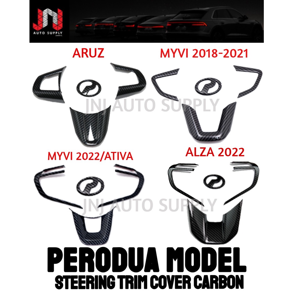 Perodua Myvi Ativa Alza Aruz Axia Bezza Steering Logo Cover Trim Casing ...