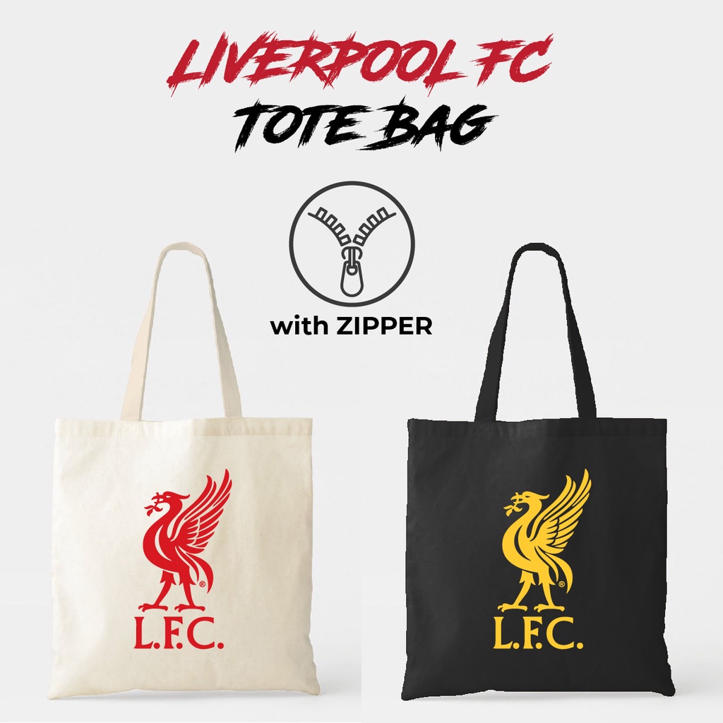 Canvas Tote Bag Liverpool FC for Student Pelajar Gift Tuisyen Sekolah 40cmX35cm Kain Tebal 12oz ...