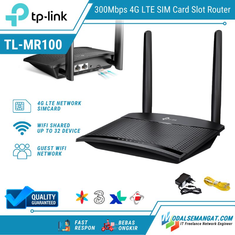 Tp-link TL-MR100 300mbps Wireless N 4G LTE Router/4G Modem Sim Card ...