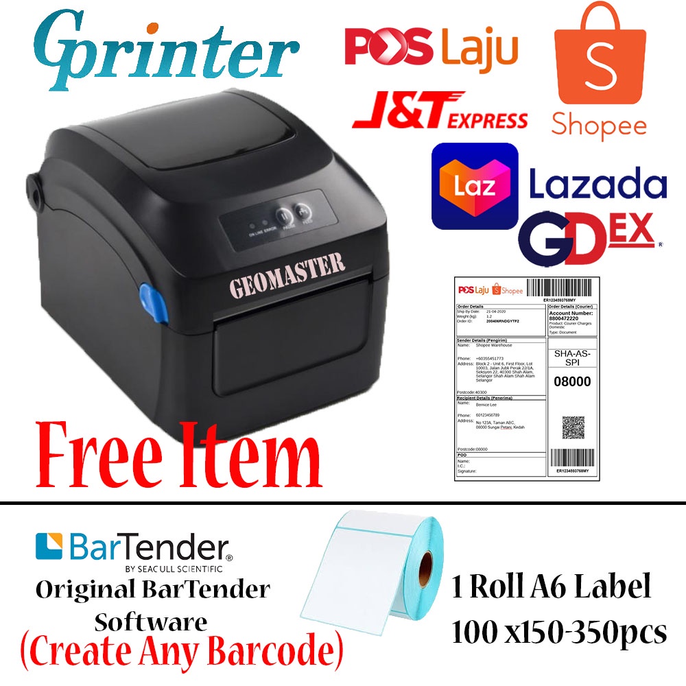 Thermal Label Printer to Print Shopee & Lazada Air Waybill ( AWB ...