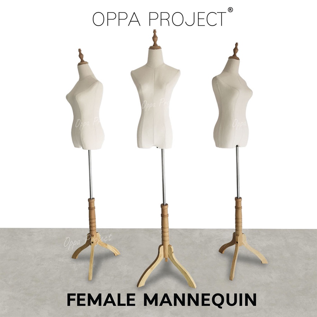 OPPA PROJECT Mannequin Female Torso With Wood Leg For Clothes Garment ...