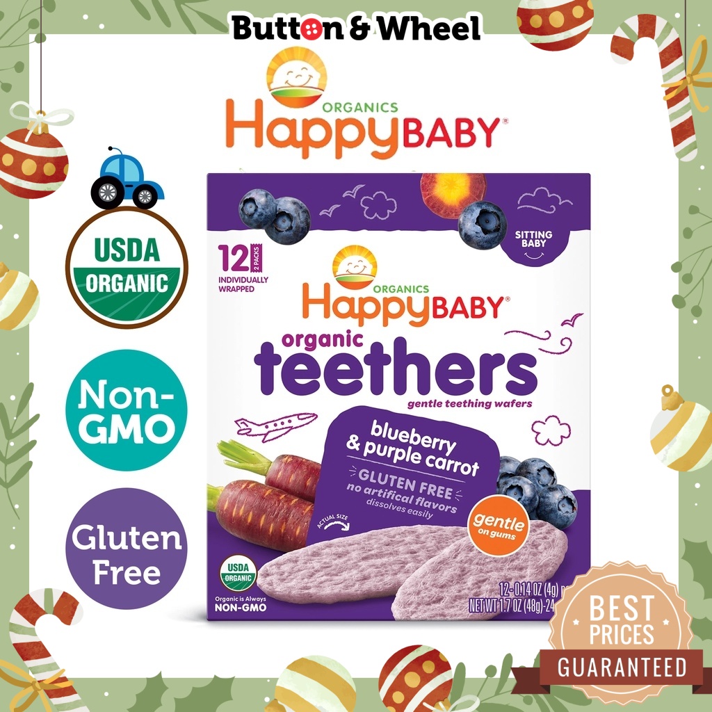 Happy Baby Teething Wafer - Blueberry/Purple Carrot (48g) | Shopee Malaysia