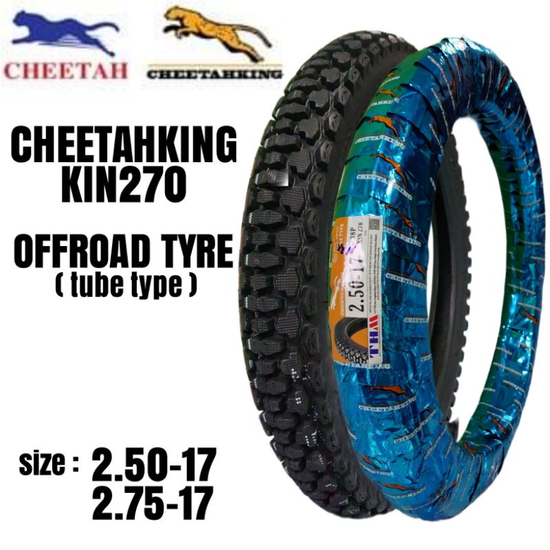 CHEETAHKING CHEETAH offroad tyre tayar KIN270 270 tube 2.75-17 275 2.50 ...