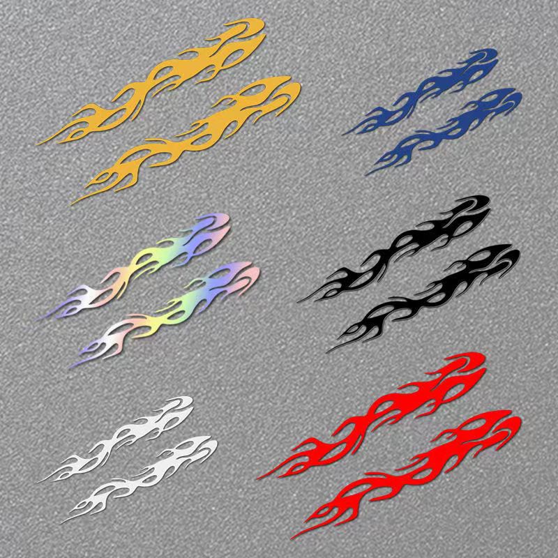 Flame Wildfire Reflective Stickers Flame Logo Colorful Laser Reflective ...