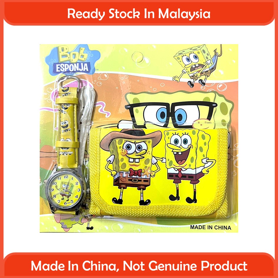 [Spongebob] Kids Cartoon Wallets And Watches Variety Of Pattern Styles ...