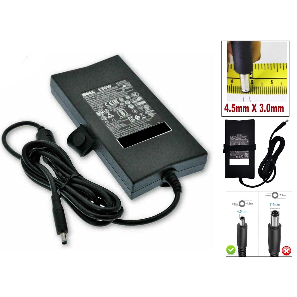 Original Dell 19.5V 6.7A 130W 4.5mm*3.0mm Slim Pin Adapter Power Supply ...