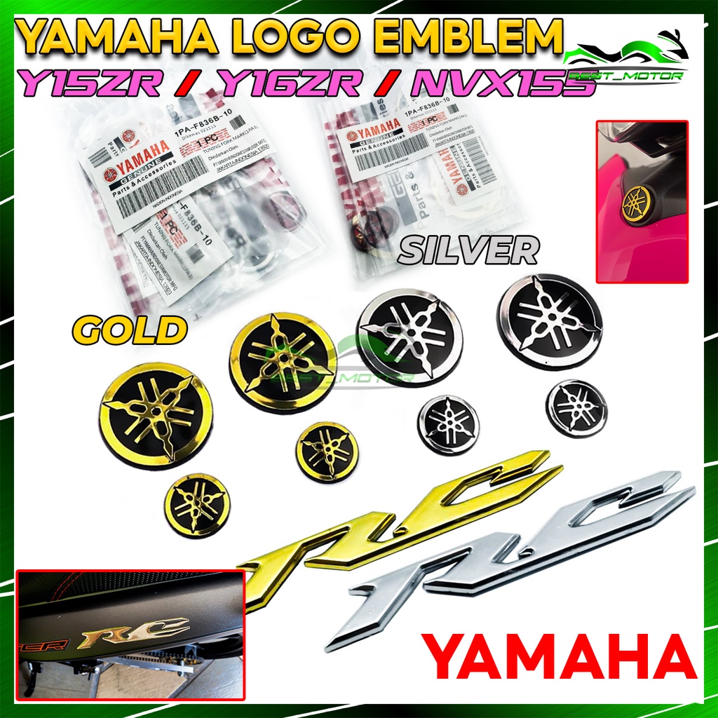 Emblem Yamaha Y15 V1 V2 Y16 Logo Set Original Set Gold Silver | Shopee ...