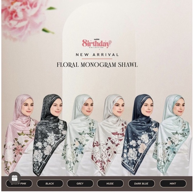 NAELOFAR - FLORAL MONOGRAM [Comes in a Naelofar box] | Shopee Malaysia
