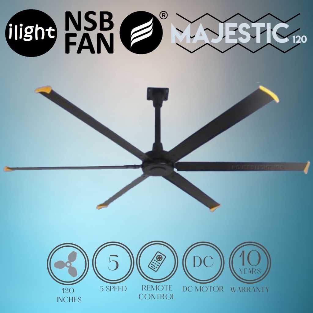 NSB MAJESTIC 120 inches DC Motor Giant Fan With Remote Control 5 Speed ...