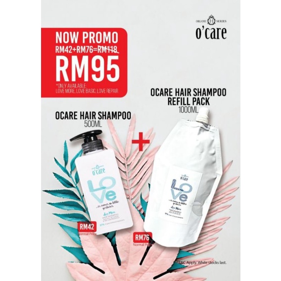 O Care Shampoo Refill Pack & O Care Shampoo 500ml Promotion Set Now ...