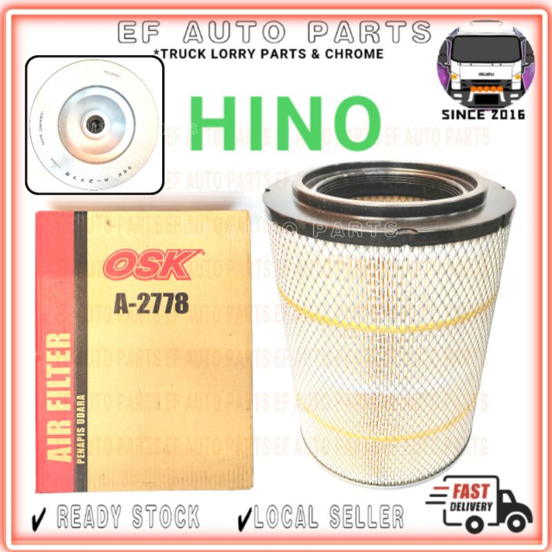 OSK A 2778 HINO PROFIA AIR FILTER PU 17801 2960 11'' X 14'' LORRY LORI ...