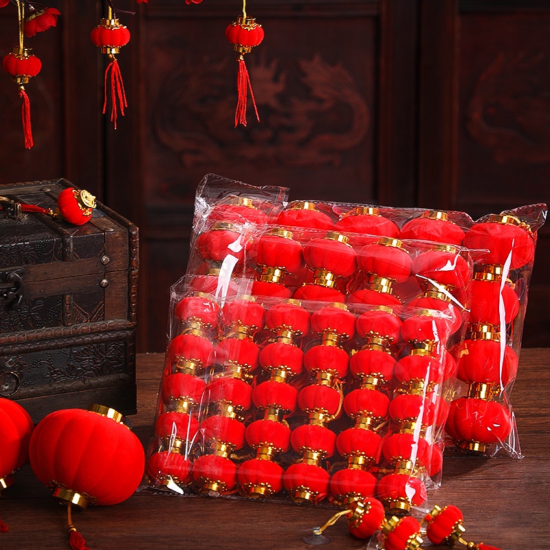 [2026新年M'sia] 春节装饰植绒小灯笼套装 │ CNY Mini Red Lantern Decoration | Shopee ...