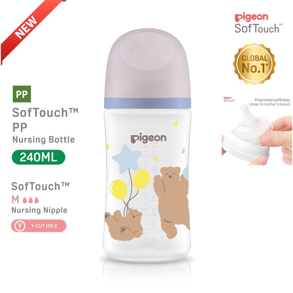 ORIGINAL Pigeon PPSU T-Ester PP Glass SofTouch Wide Neck Baby Bottle Feeding Nursing 160ml 240ml ...