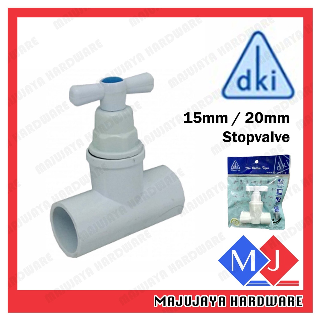 DKI 20MM 15mm UPVC Plastic Stop Cock Stop Valve Stopcock Faucet Kepala ...