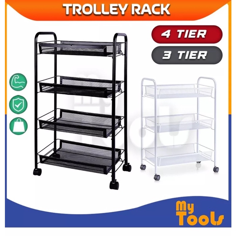 MyTrolley Rack Home Storage Office File Kitchen Organizers 3 tier / 4 ...