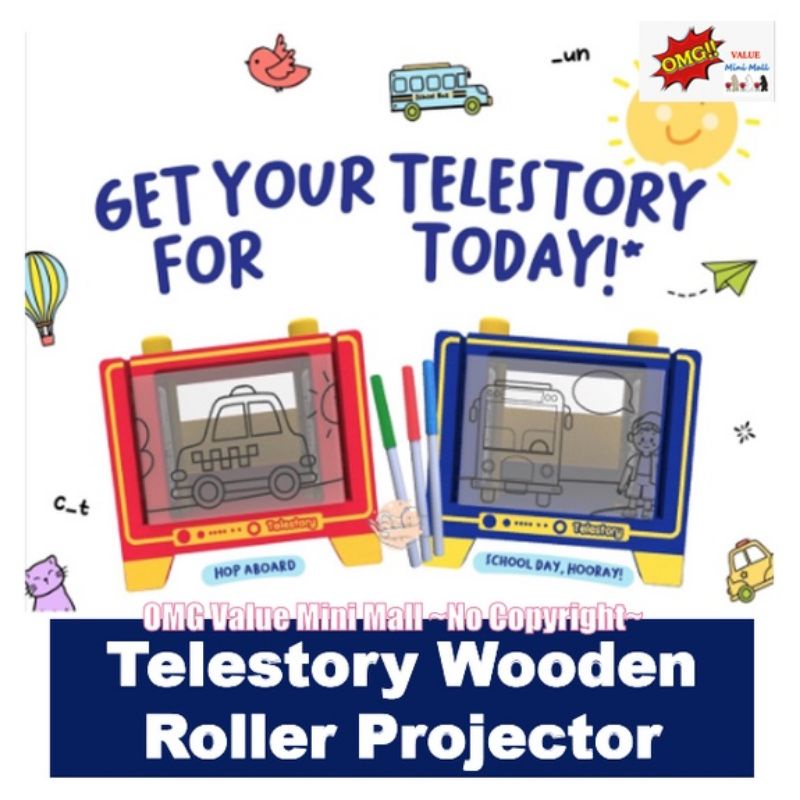 [S26] Telestory Wooden Roller Projector - TV Projector (Available in 2 ...