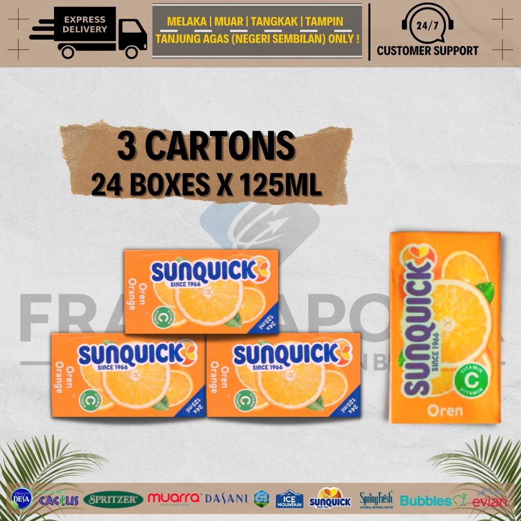 Sunquick Oren Kotak Juice Drink 3 Carton(72x 125 ml) with EXPRESS ...