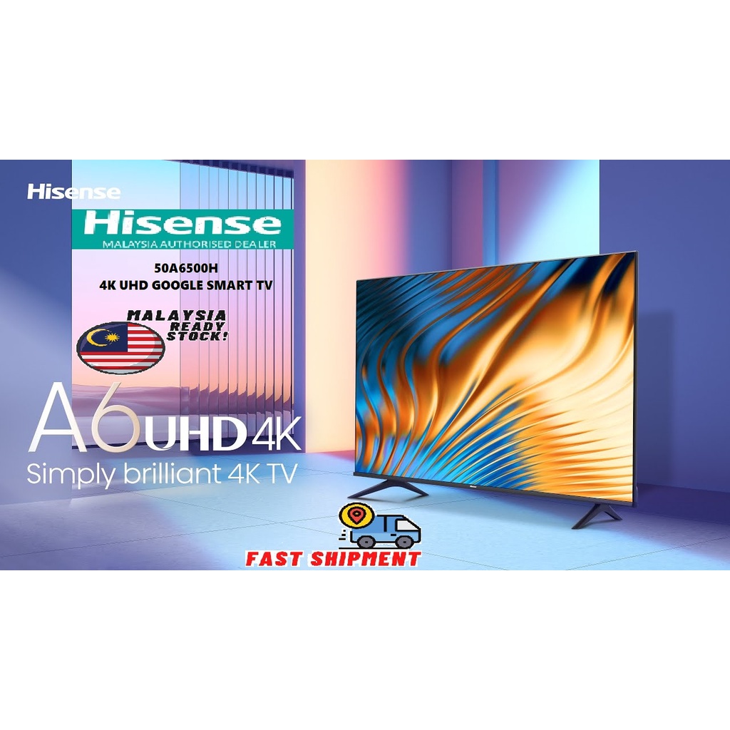 HISENSE 50A6500H 50" 4K UHD Google TV Smart ANDROID TV | Shopee Malaysia