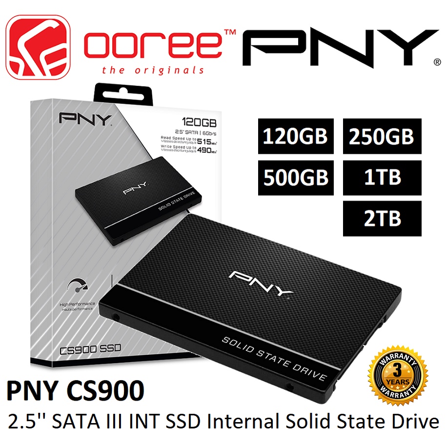 PNY CS900 2.5" SATA III INT SSD INTERNAL SOLID STATE DRIVE WITH 3D NAND ...