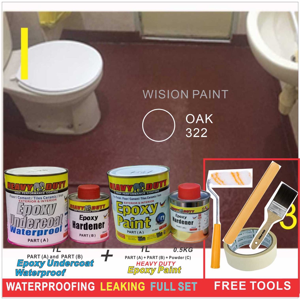 { FULL SET } HEAVY DUTY Epoxy Floor Coating ( FREE Tool Set + 1L ...