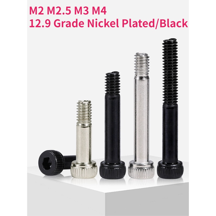 M2 M2.5 M3 M4 Nickel Plated/Black 12.9 Grade Partially Threaded Cup ...