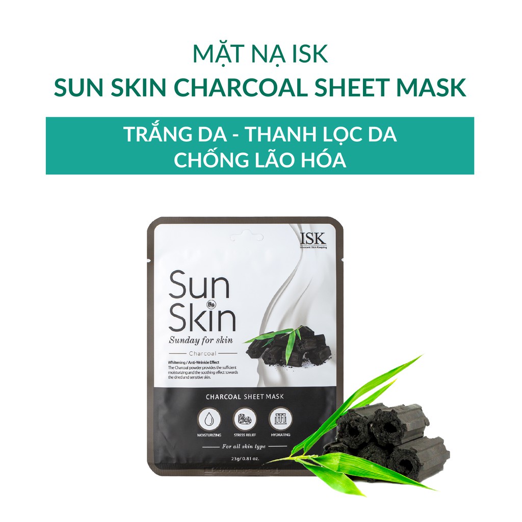 Isk Sunskin Charcoal Sheet Mask Purifies The Skin, Tightens Pores ...