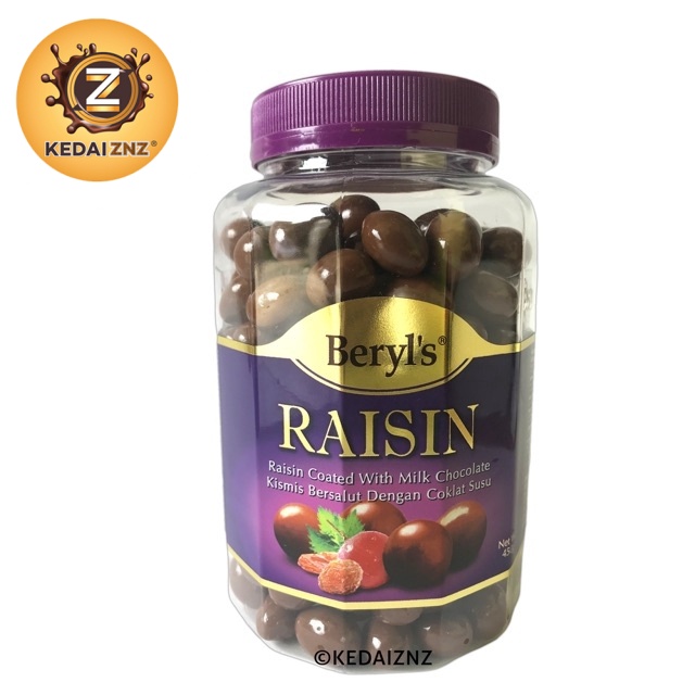 Chocolate Beryls RAISIN Coated with Milk Chocolate Bottle 400g Coklat ...