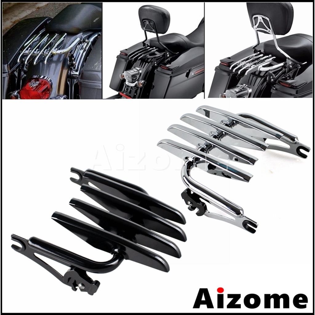 Steel Motorcycle Detachable Two-up Stealth Luggage Rack For Harley ...