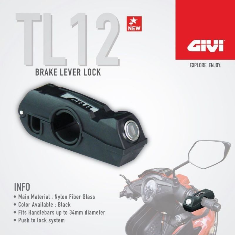 GIVI TL12 BRAKE LEVER LOCK ORIGINAL GIVI HANDLE LOCK PROTECTION ...