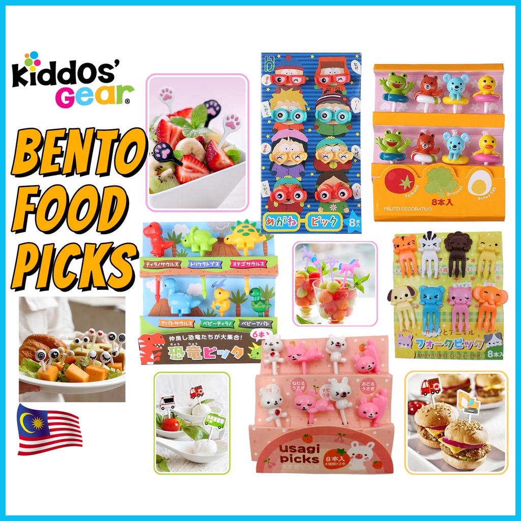 Bento Accessories | Cute Cartoon Food Fruit Picks Forks Sticks | Shopee ...