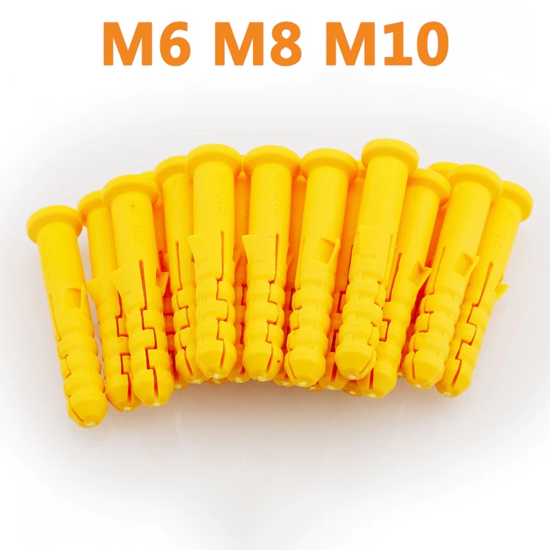 20pcs/Pack 6mm-10mm Plastic Wall Plug Anchor Expansion Bolt Pipe Column ...