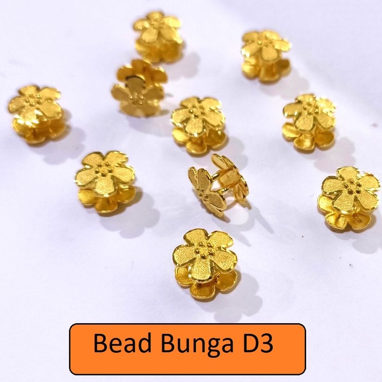 BEAD BUNGA EMAS 916 ORIGINAL BEAD MURAH BEAD 916 BEAD BAJET | Shopee ...