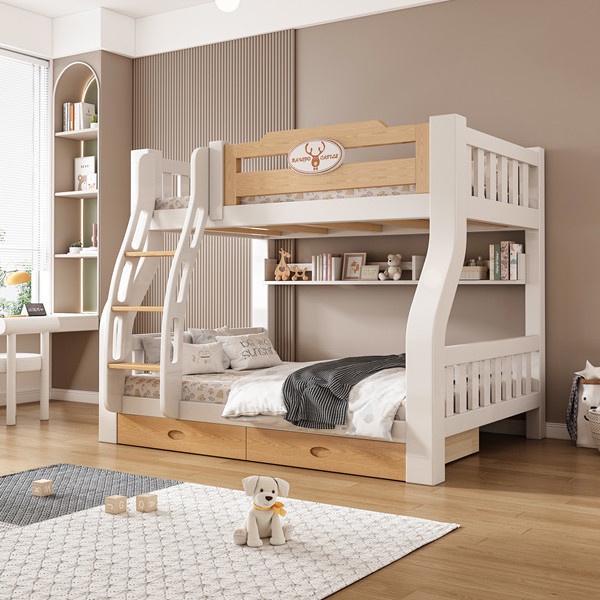 All solid wood mother and child bed children bunk up and down high and low bed two-layer bed ...