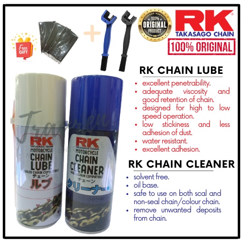 RK TAKASAGO CHAIN LUBE CLEANER 100ML MINYAK RANTAI OIL SPRAY SPROCKET ...