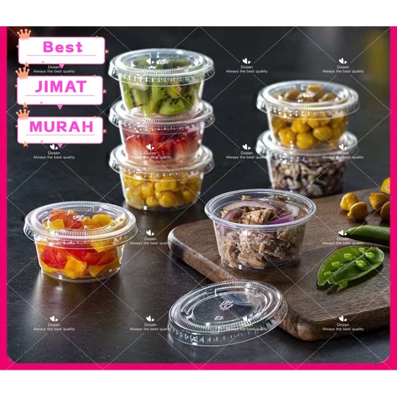 Disposable Plastic PP Sauce Cup with Lid Mini Cup Round Food Container ...