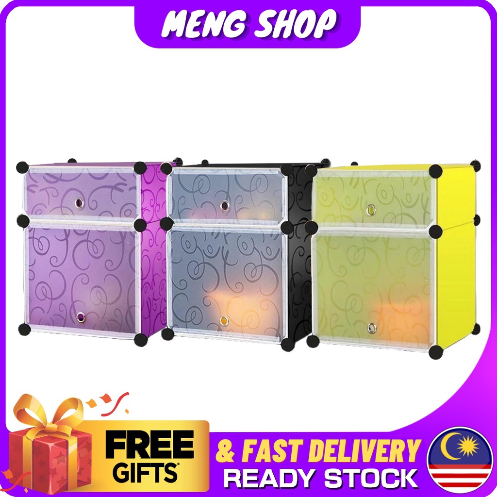 MengShop DIY 2 Cube Rack Simple Baby Wardrobe Mini Storage Cabinet HOT ...