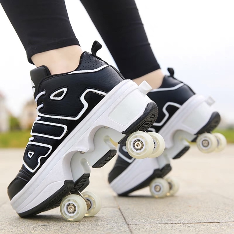 Roll Shoes Anglut convertible shoes heelys four-wheel adult skates dual ...