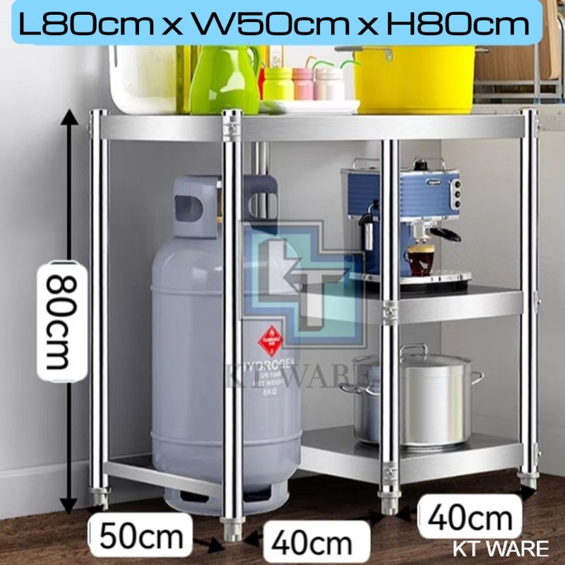KT WARE STAINLESS STEEL kitchen stove rack gas rack cooking table rak ...