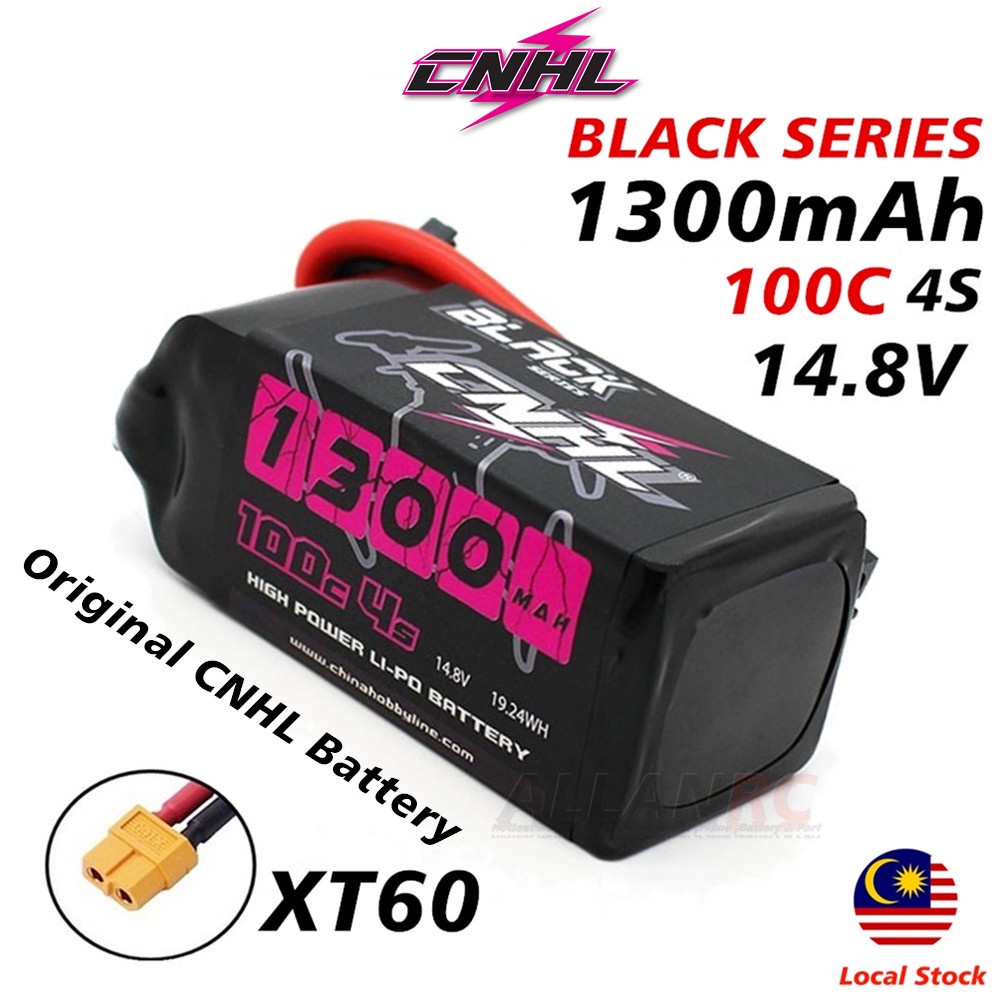 Original CNHL Black Series 1300mah 4S 14.8V XT60 100C RC FPV drone LiPo ...
