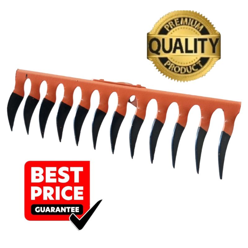 Cakar rumput besi 12gigi/Cakar sawah bendang besi/12 teeth garden rake ...