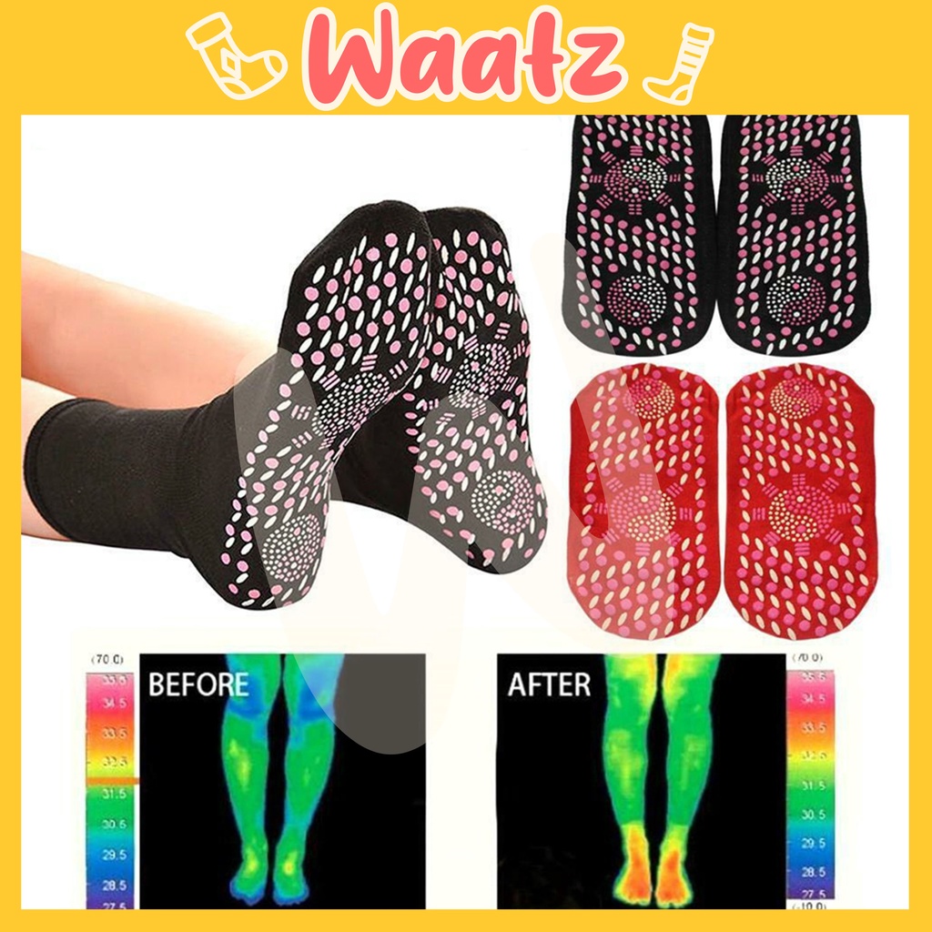 (SOX 101) Unisex Stokin Self Heating Health Care Socks Tourmaline ...