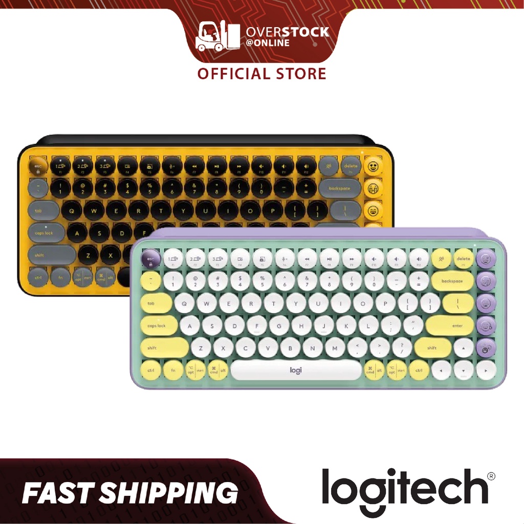 LOGITECH POP KEYS Wireless Mechanical Keyboard with 4 Customizable ...