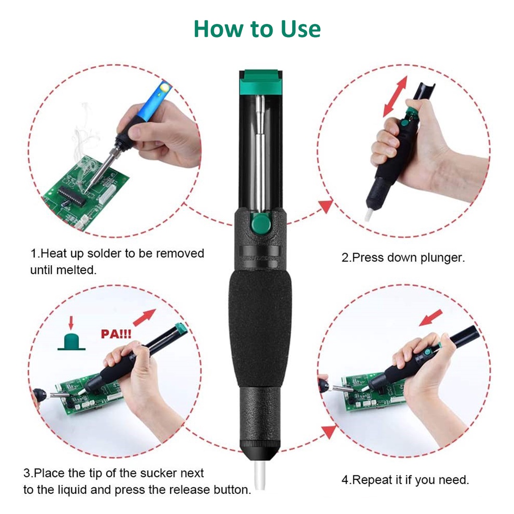 Professional Solder Sucker Desoldering Pump Suction Tin Removal Vacuum ...