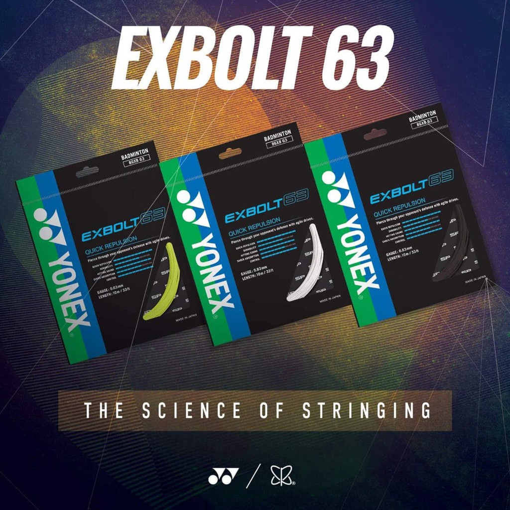 📢 [ Ready Stock ] 📢 Yonex Exbolt 63 Badminton String 💯% Original Made ...