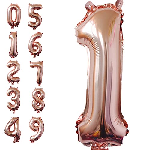 40 Inch Rose Gold Number Aluminum Film Balloon Birthday Party New Year ...