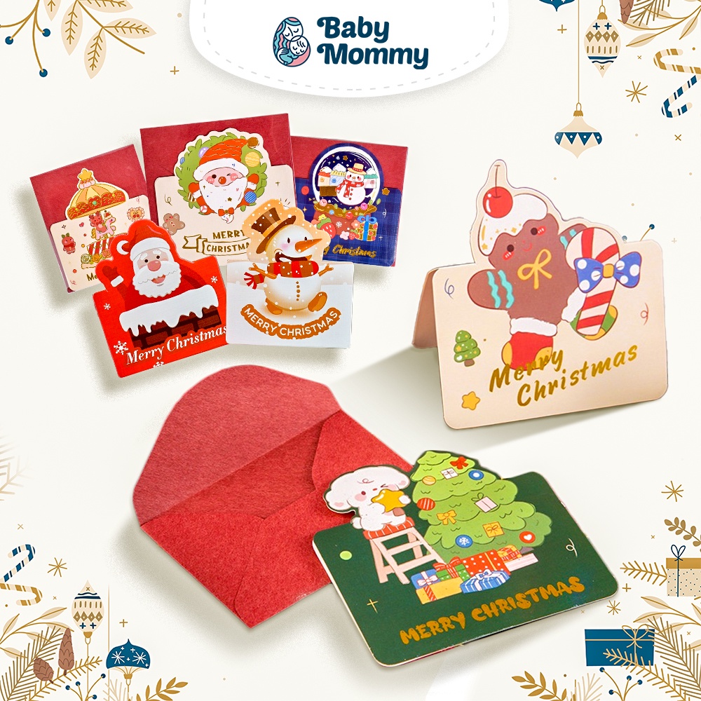 🎄Merry Christmas Cards Greeting Wishing Snowman Blessing Gift Card Xmas ...