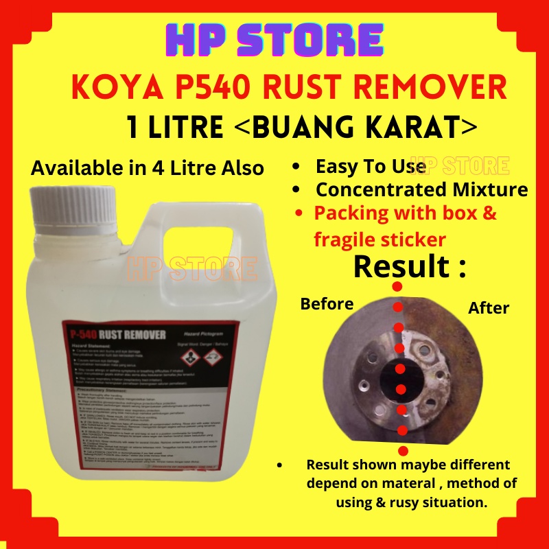 KOYA 1000ML P-540 Rust Remover Penakal Karat Buang Karat Remove Rust ...