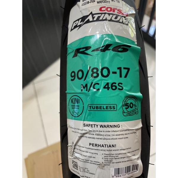 Corsa R46 tyre tubeless tayar 90/80-17 | Shopee Malaysia